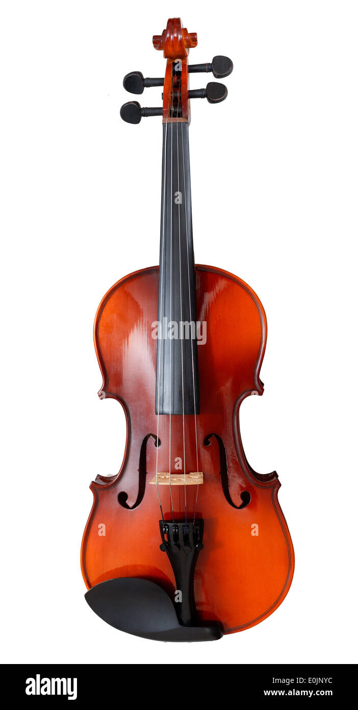 classical wooden fiddle isolated on white background Stock Photo - Alamy