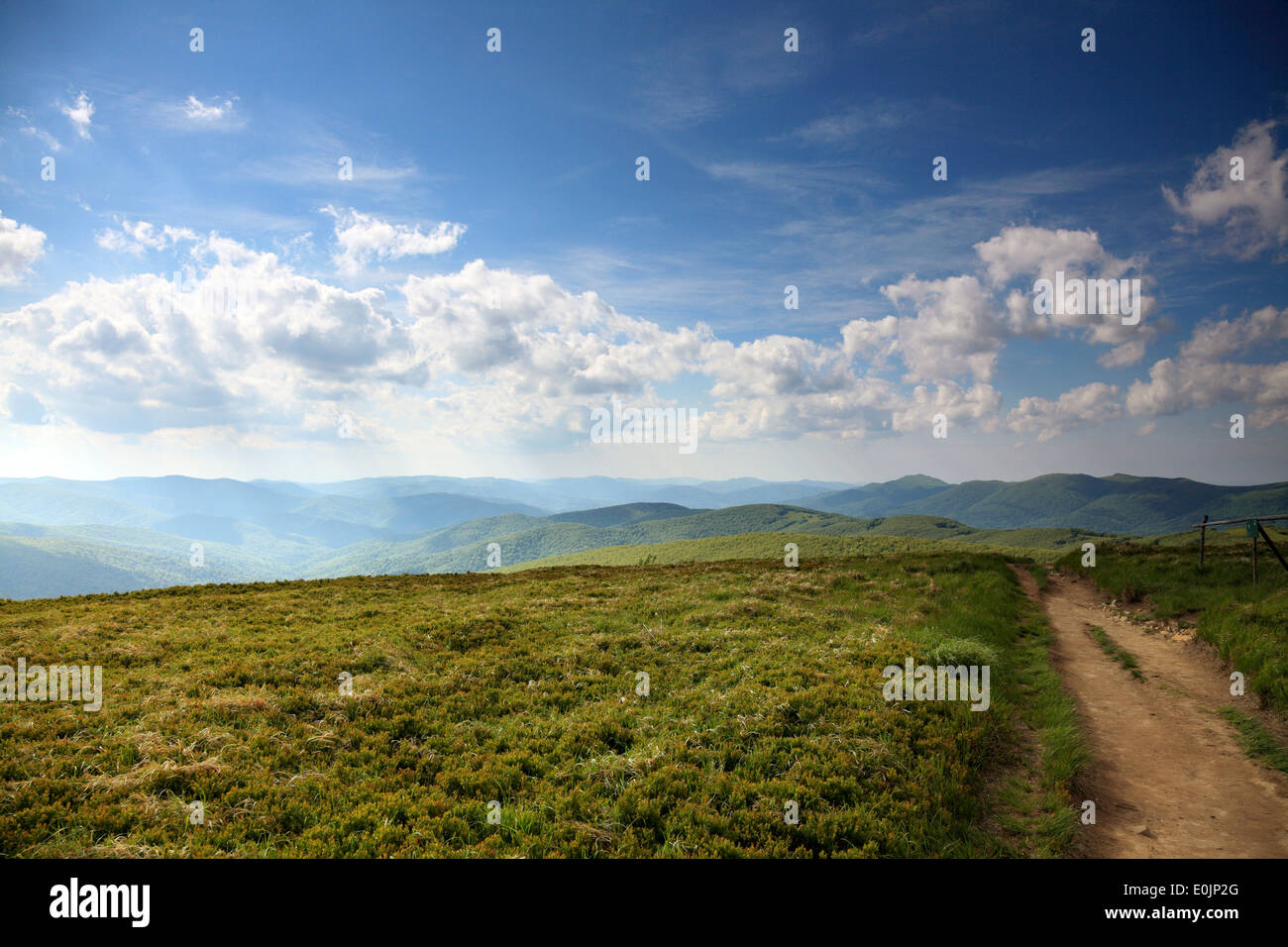 Nature and environment. Fields and hills. Mountain landscape in the ...