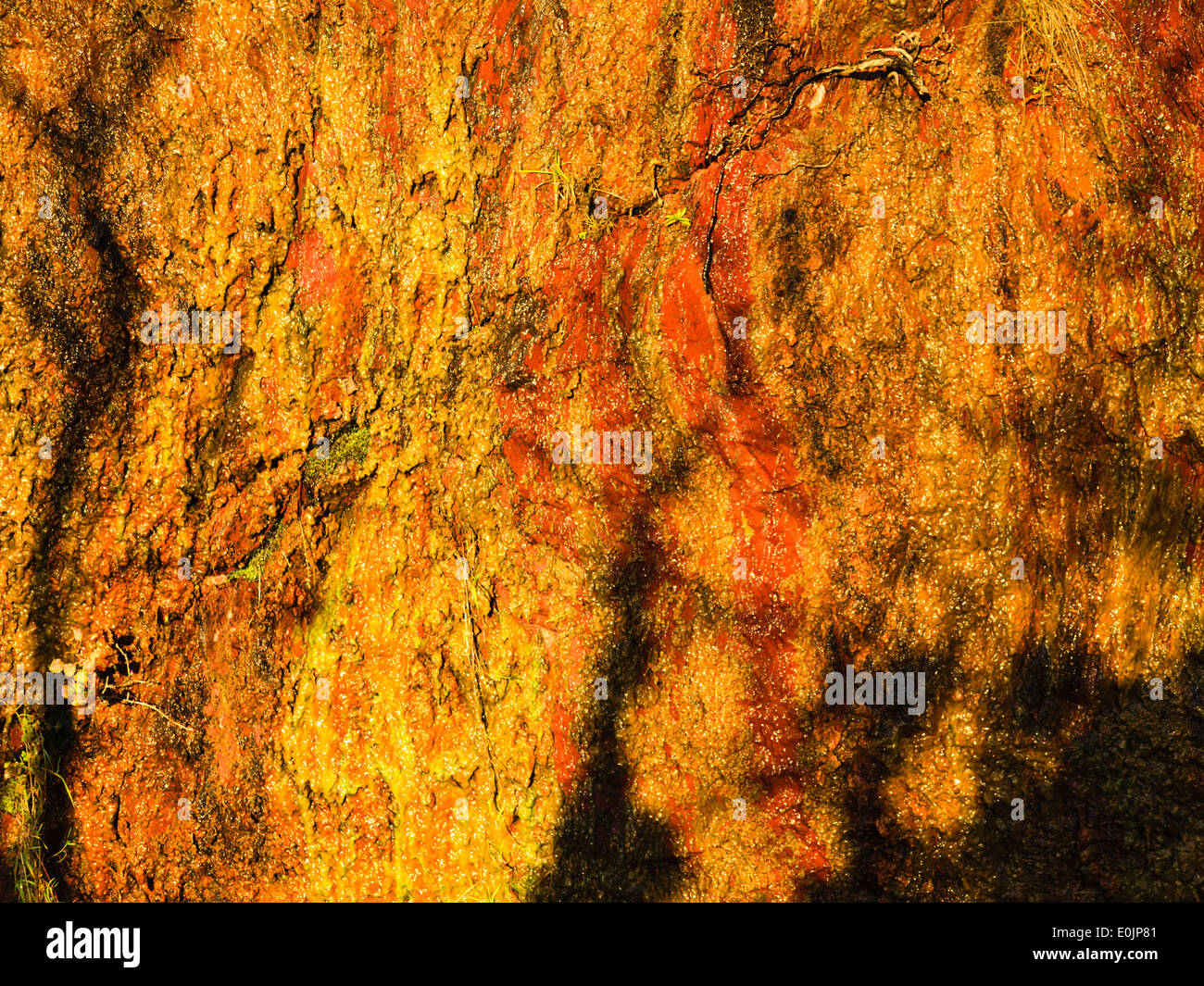 Background of orange wet stone rock wall texture outdoor Stock Photo ...