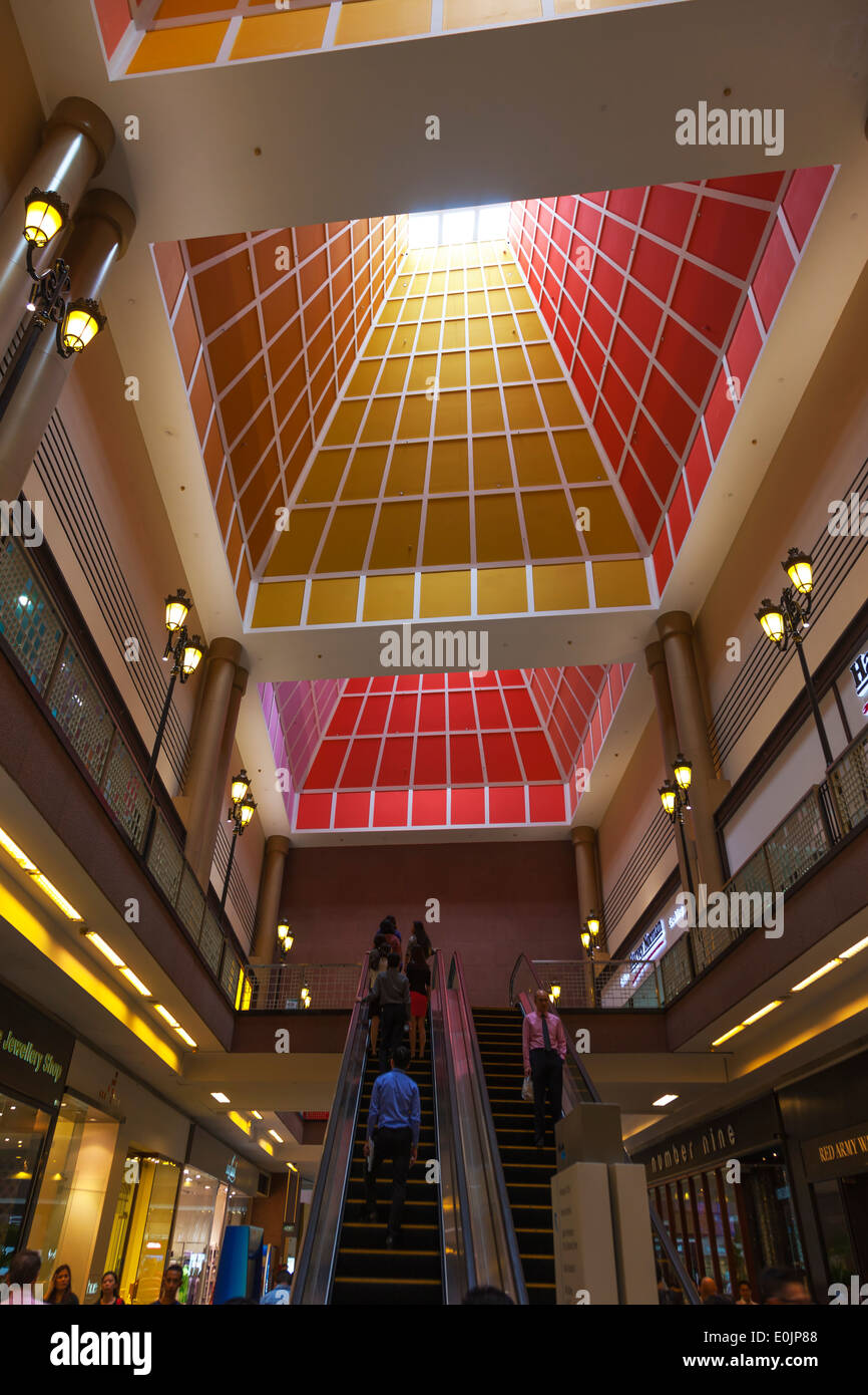Ceiling in a shopping Mall with light coming in through the skylight ...