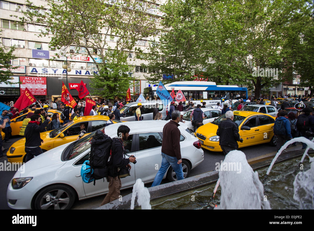 Ankara, Turkey. 14th May, 2014. A crowd of thousands walk in the ...