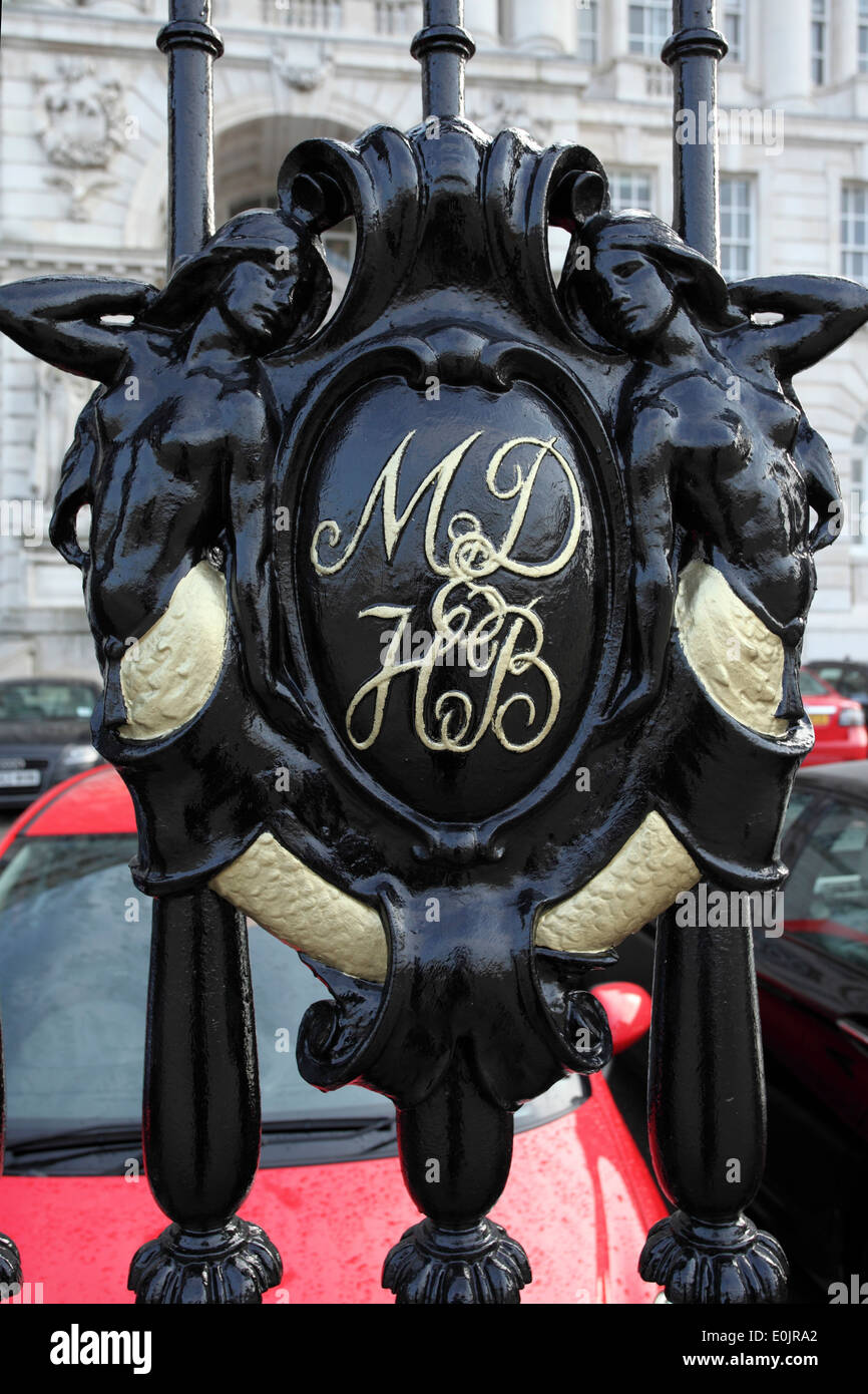 Ornate wrought iron gate at the Port of Liverpool Building in Liverpool ...