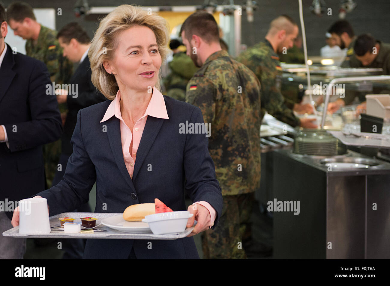 Camp Prizren, Kosovo. 14th May, 2014. German Defence Minister Ursula ...