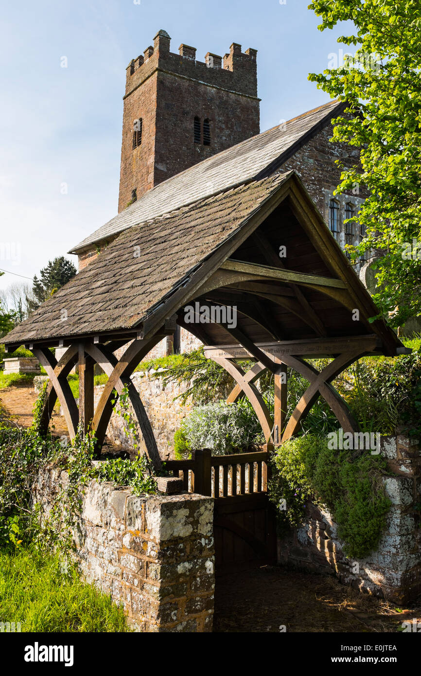 Lych gate of St Mary's church, Upton Hellions, Devon Stock Photo - Alamy