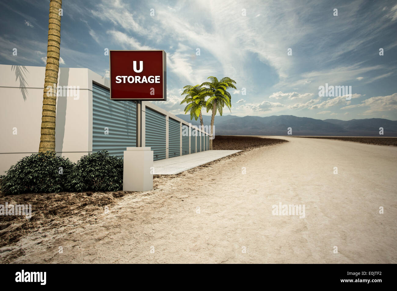 self storage in the desert Stock Photo - Alamy