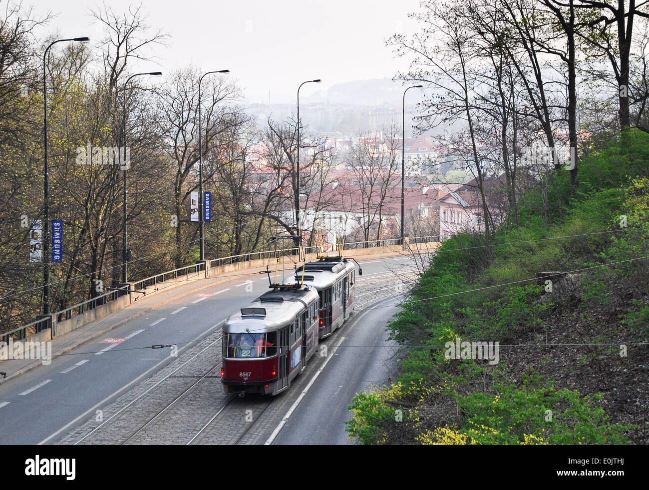 Prague trams hi-res stock photography and images - Alamy