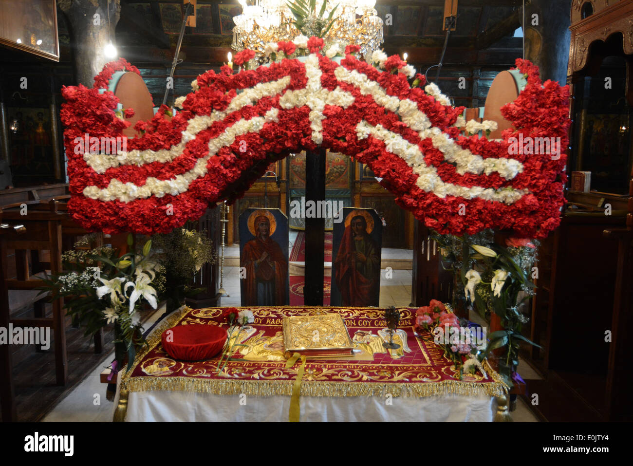 Epitaphios, Agios Athanassios church, Spileo, Grevena Stock Photo - Alamy