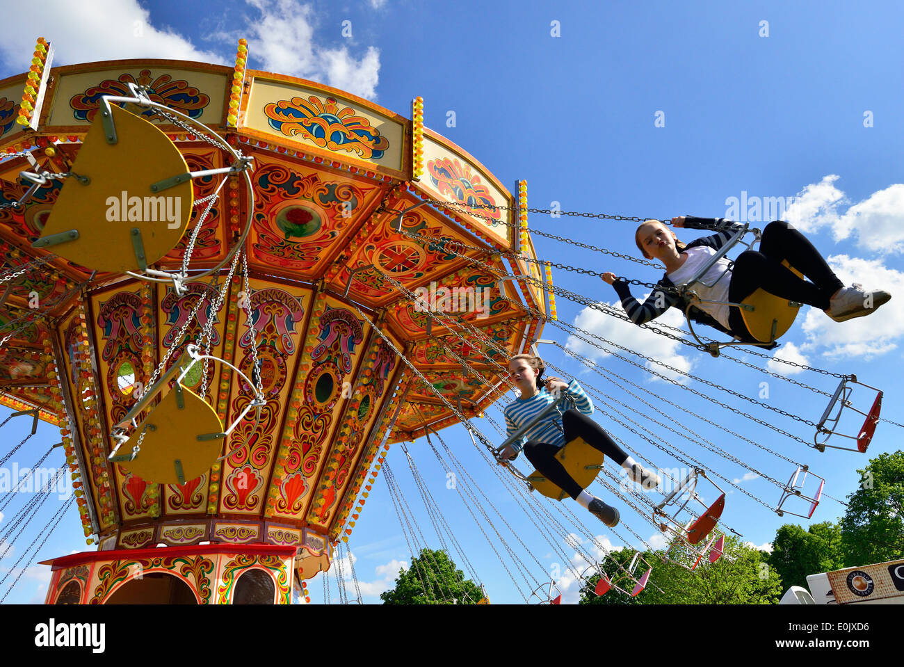 Old fashioned fairground swing hi-res stock photography and images - Alamy