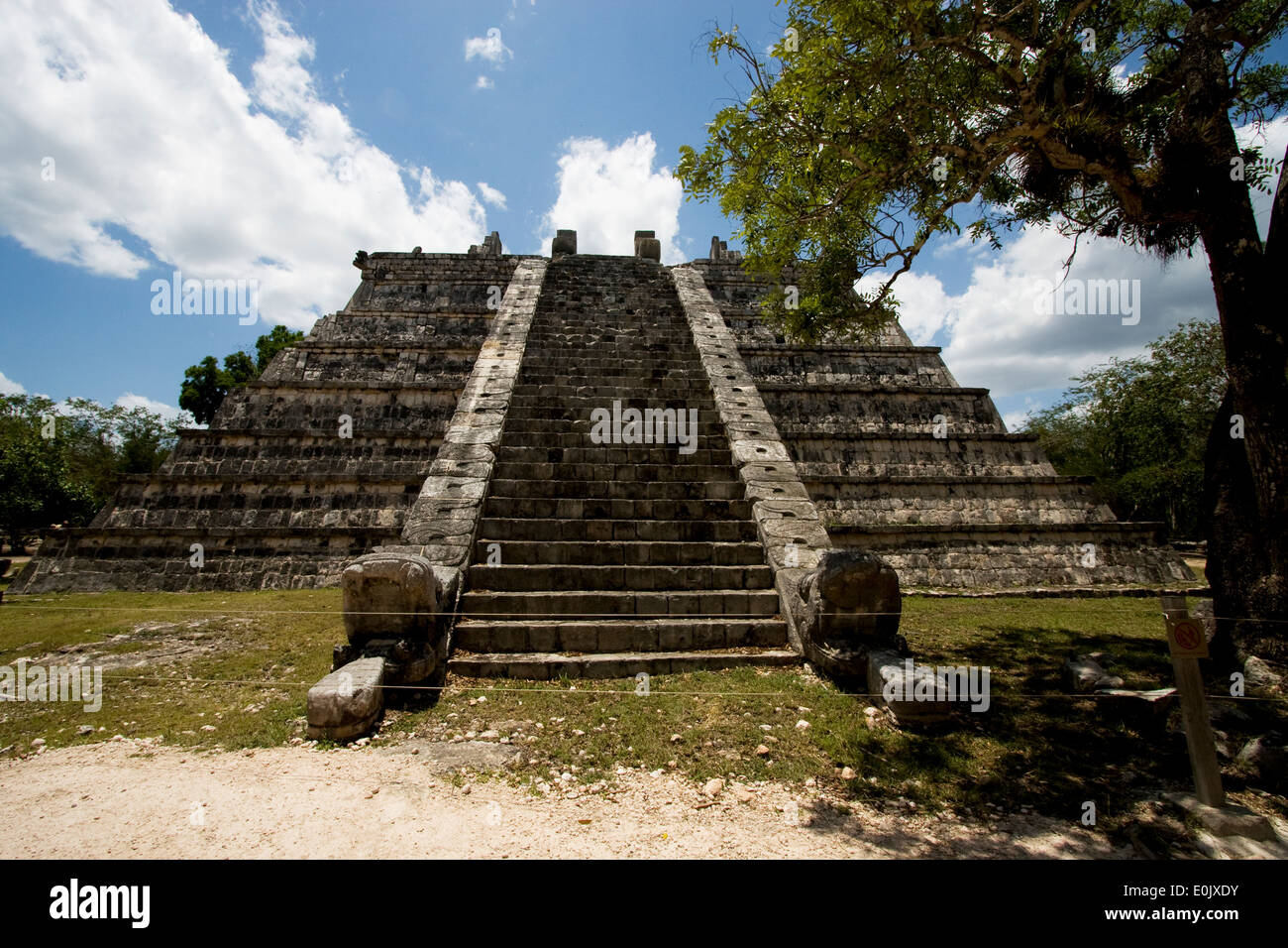 a wild angle of the chichen itza temple in tulum mexico Stock Photo - Alamy