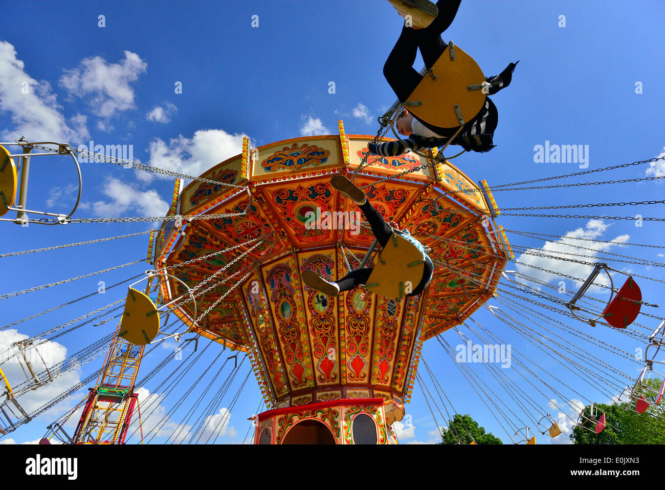 Old fashioned fairground swing hi-res stock photography and images - Alamy