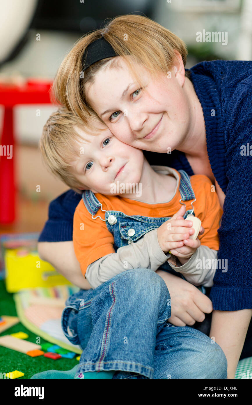 mother with son, (Model release Stock Photo - Alamy