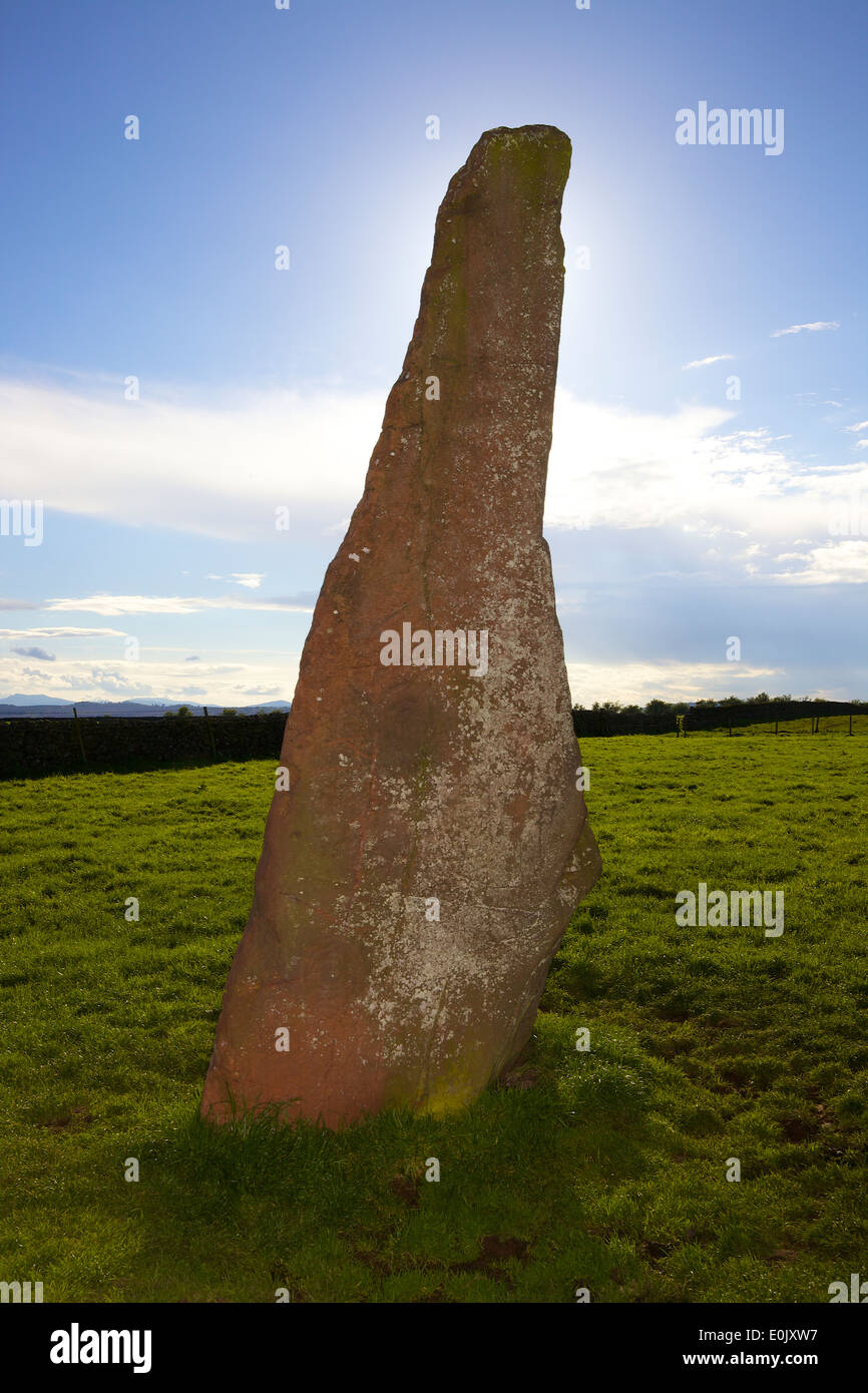 Long Meg Neolithic megalithic standing stone near Penrith, Eden Valley ...