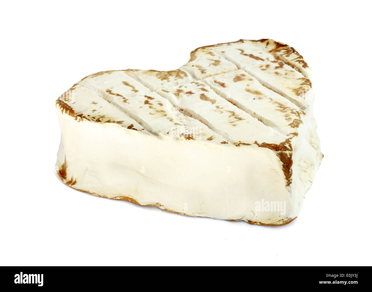 Neufchatel cheese shaped like heart isolated on white background Stock ...