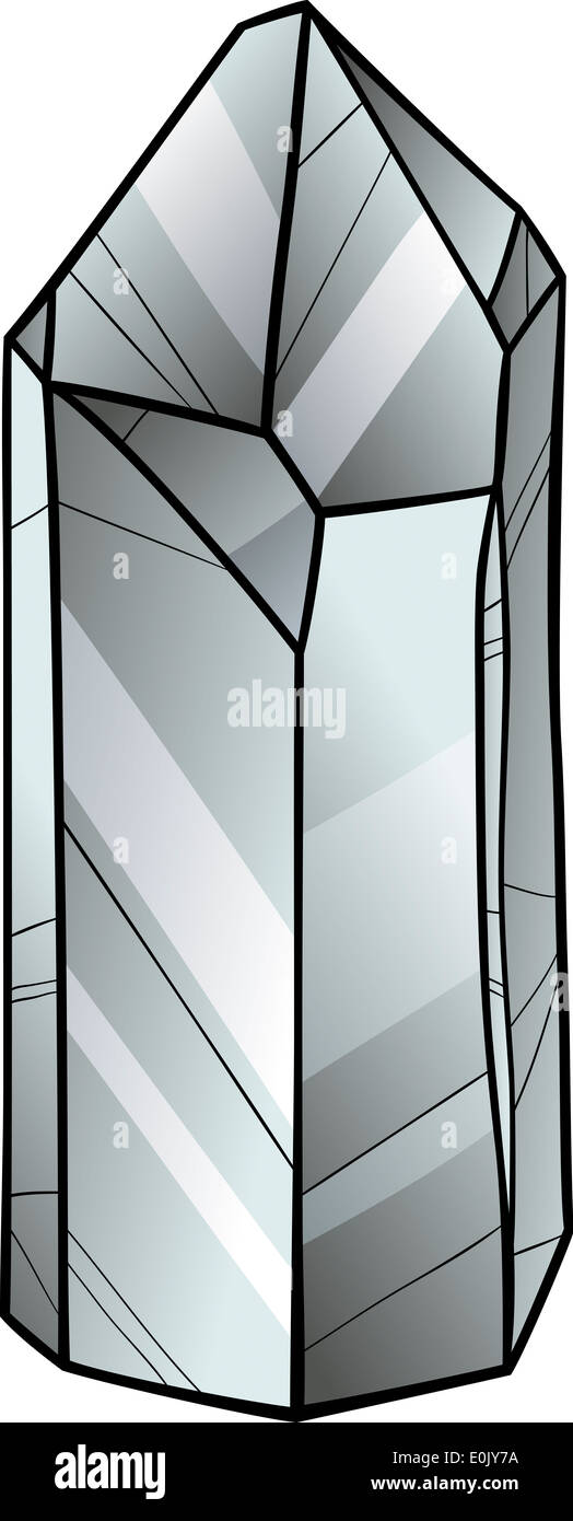 Cartoon Illustration of Quartz or White Crystal Stone or Gem Stock ...