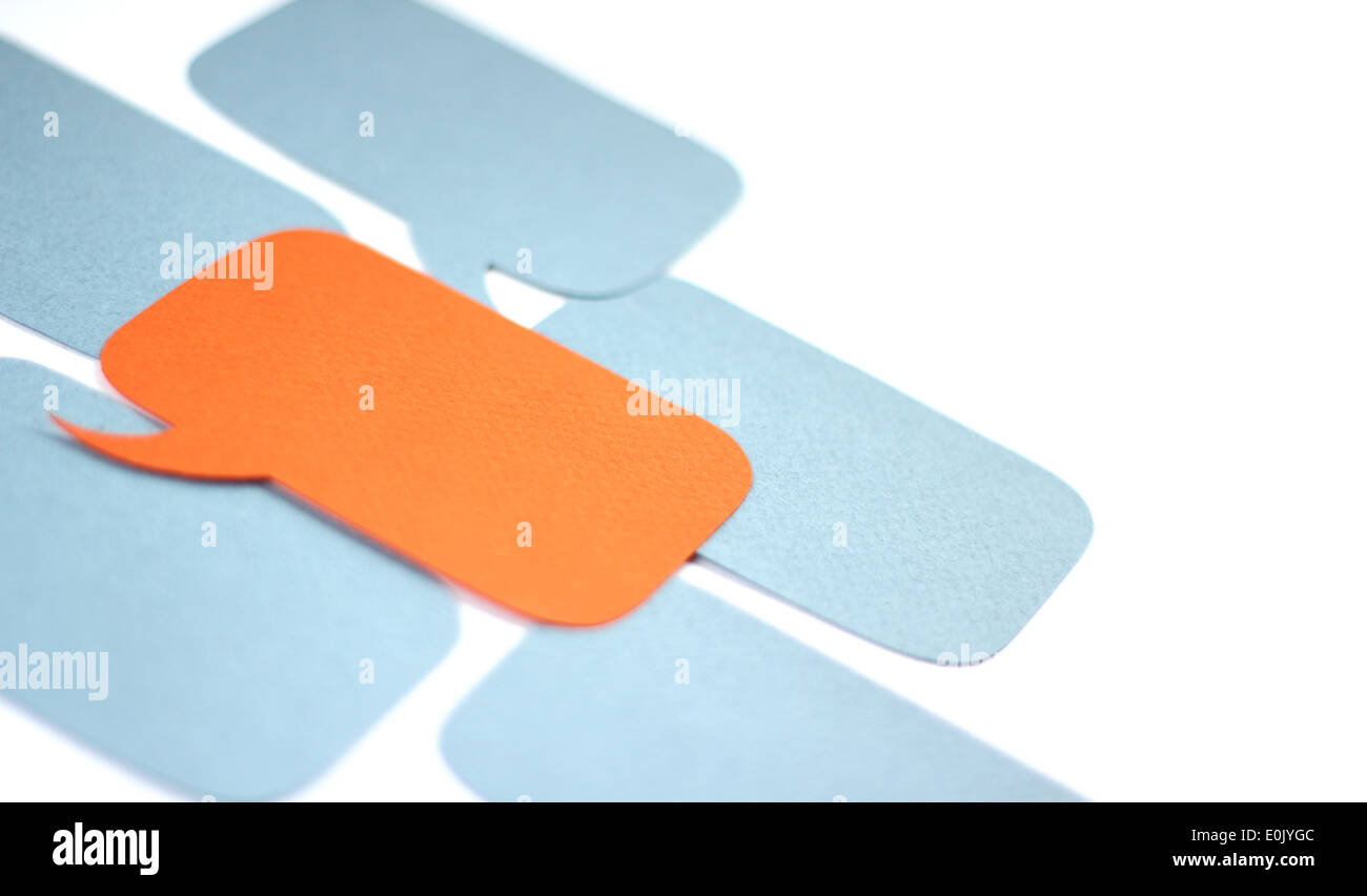 Different opinion concept, paper dialog boxes over white Stock Photo ...