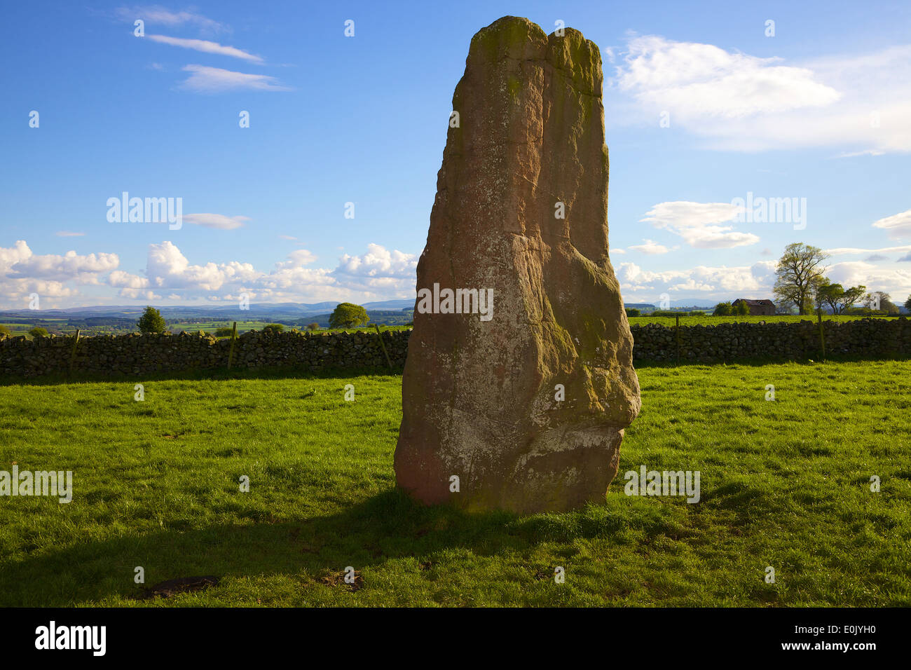 Long Meg Neolithic megalithic standing stone near Penrith, Eden Valley ...