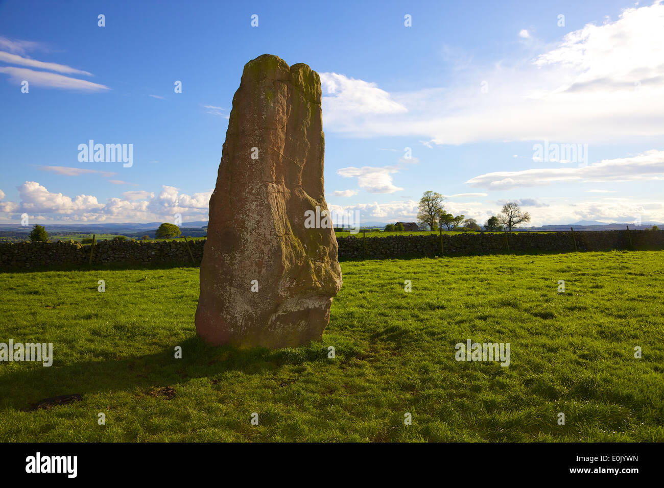 Long Meg Neolithic megalithic standing stone near Penrith, Eden Valley ...