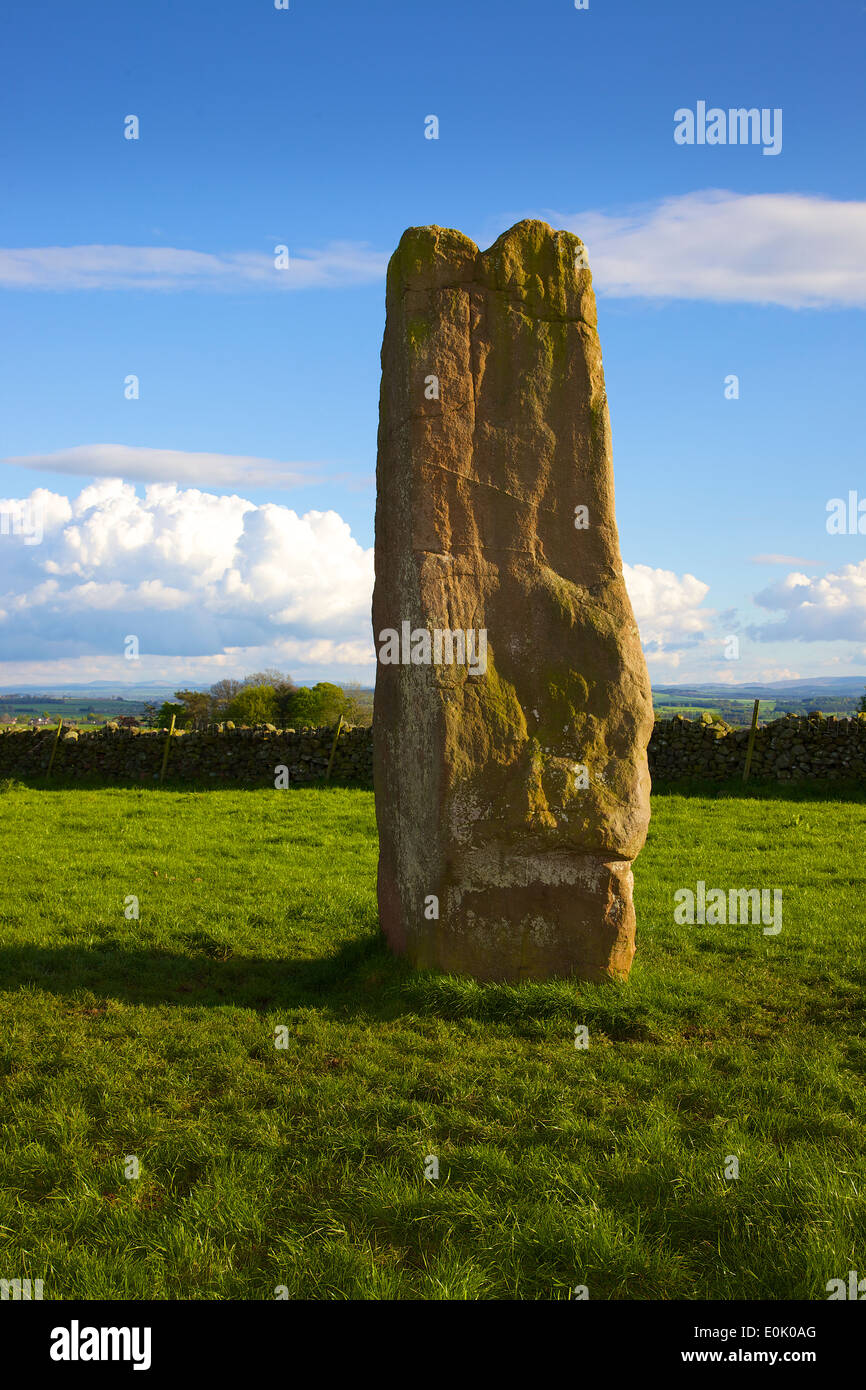 Long Meg Neolithic megalithic standing stone near Penrith, Eden Valley ...