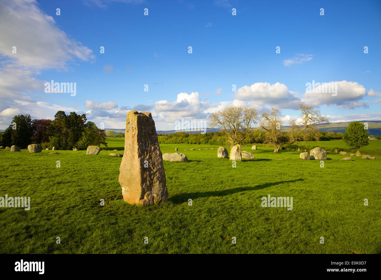 Long Meg and Her Daughters Prehistoric Neolithic megalithic standing ...