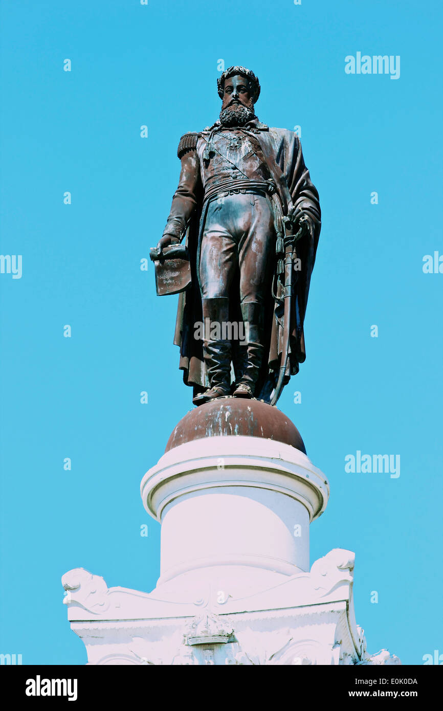 1874 bronze statue monument of king Pedro 1V Rossio (Praca Dom Pedro 1V ...