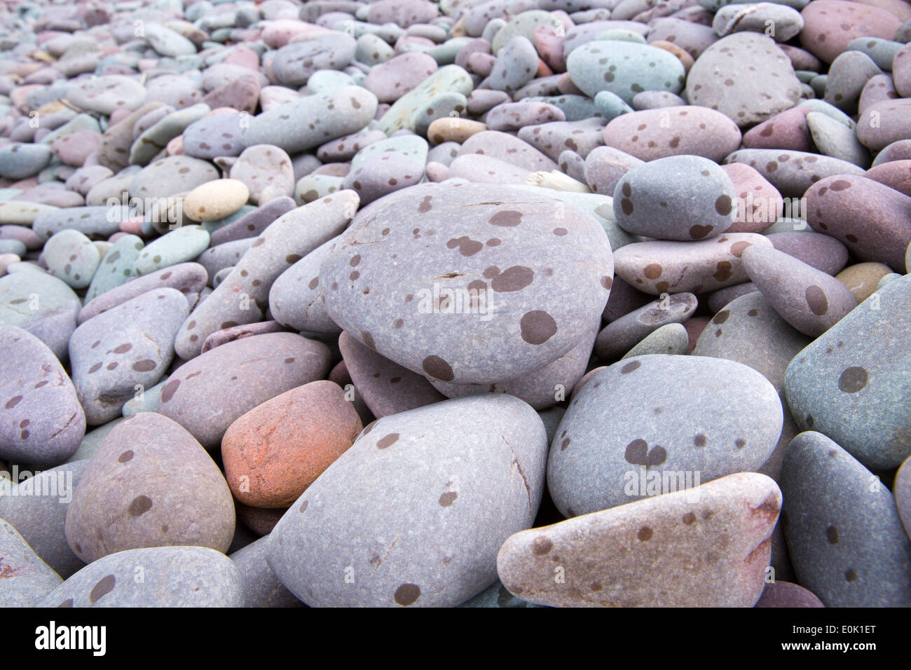 Raindrops on pebbles as rain starts to fall on Bossington Beach ...