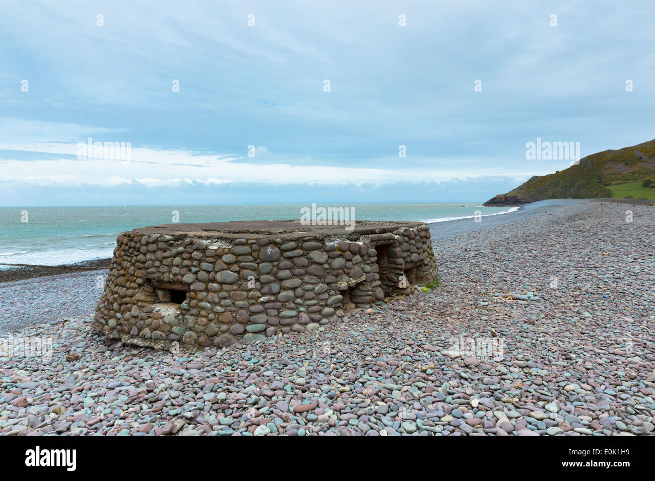 Gun Turret from World War II coastal defence on Bossington Beach at ...