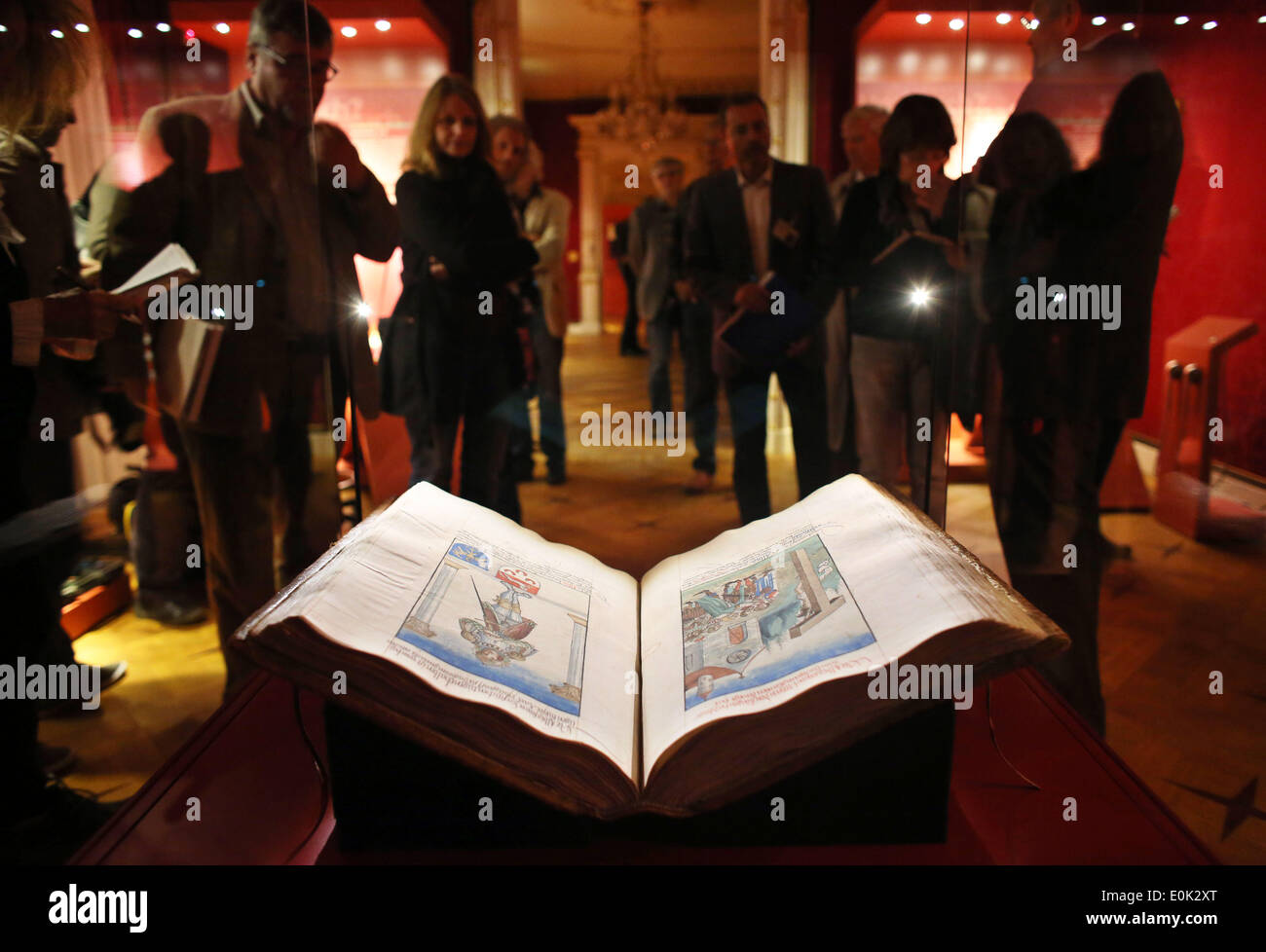 Altenburg, Germany. 15th May, 2014. Visitors look at volume of the ...