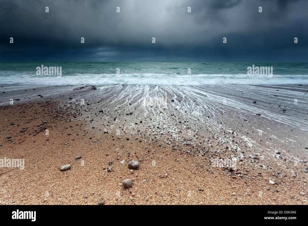 storm on Atlantic ocean coast, Normandy, France Stock Photo - Alamy