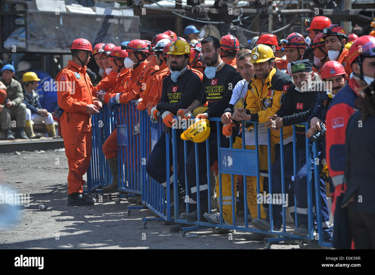 Soma, Turkey. 15th May, 2014. People wait for news outside the mine ...
