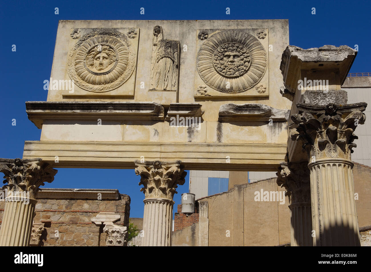 Merida, Porch Forum, Roman forum of Emerita Augusta, Badajoz province ...
