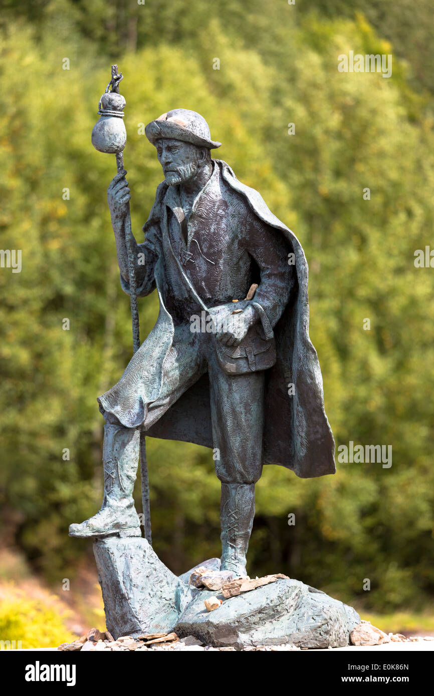 Pilgrim statue on Pilgrim Route, Camino de Santiago de Compostela in ...
