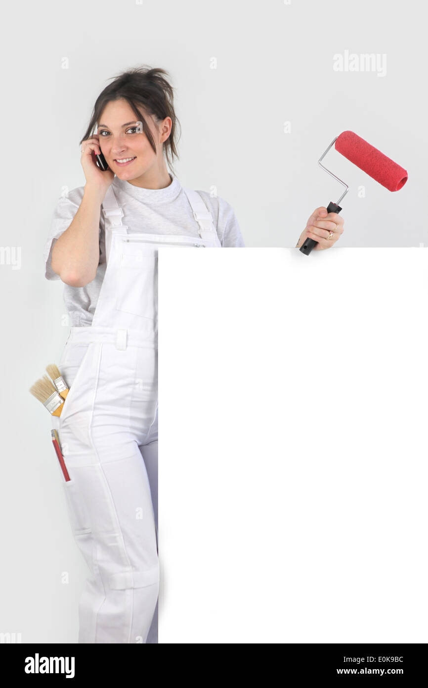 Red Roller Painter Stock Photo - Alamy