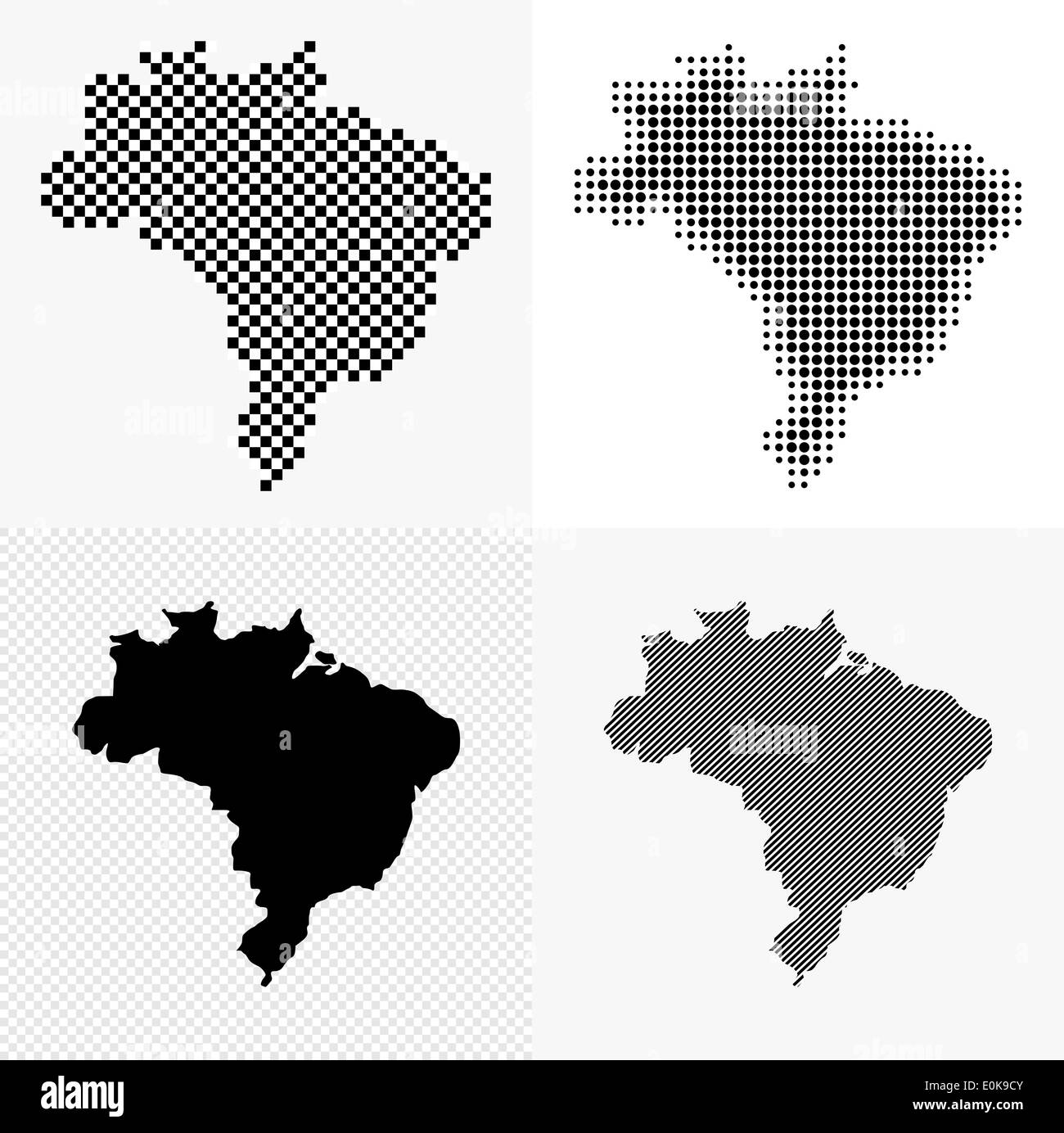 Dotted and striped brazil map set. EPS10 vector organized in layers for ...