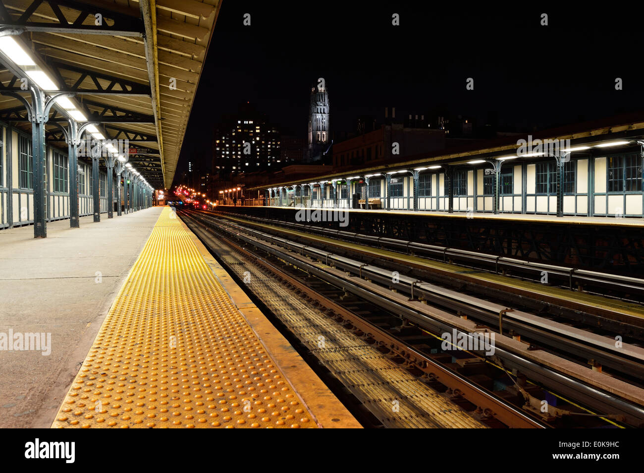 New York City Subway Station Nighttime Shot Stock Photo - Alamy
