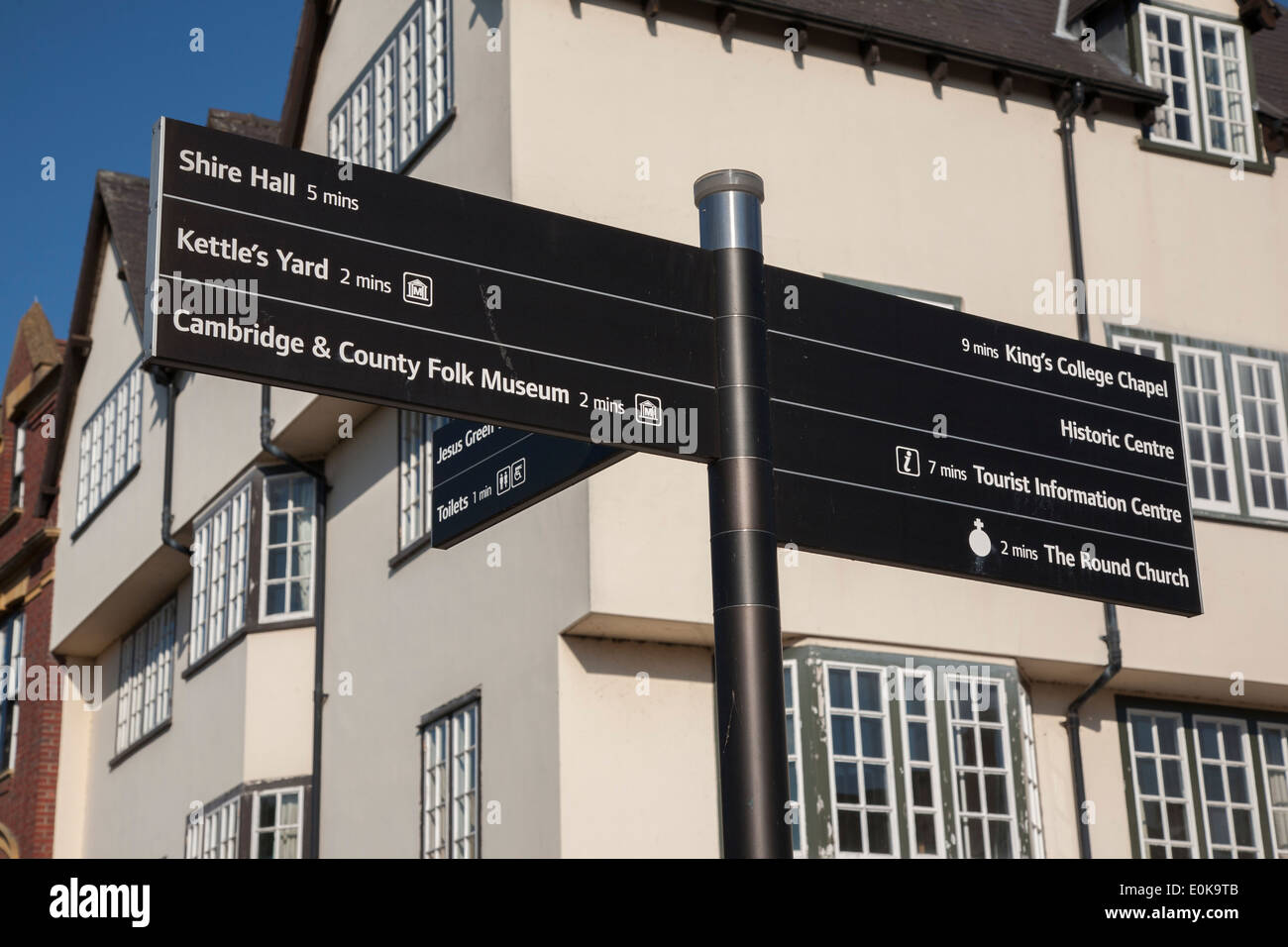 Tourist Direction Street Sign, Cambridge, England, UK Stock Photo - Alamy