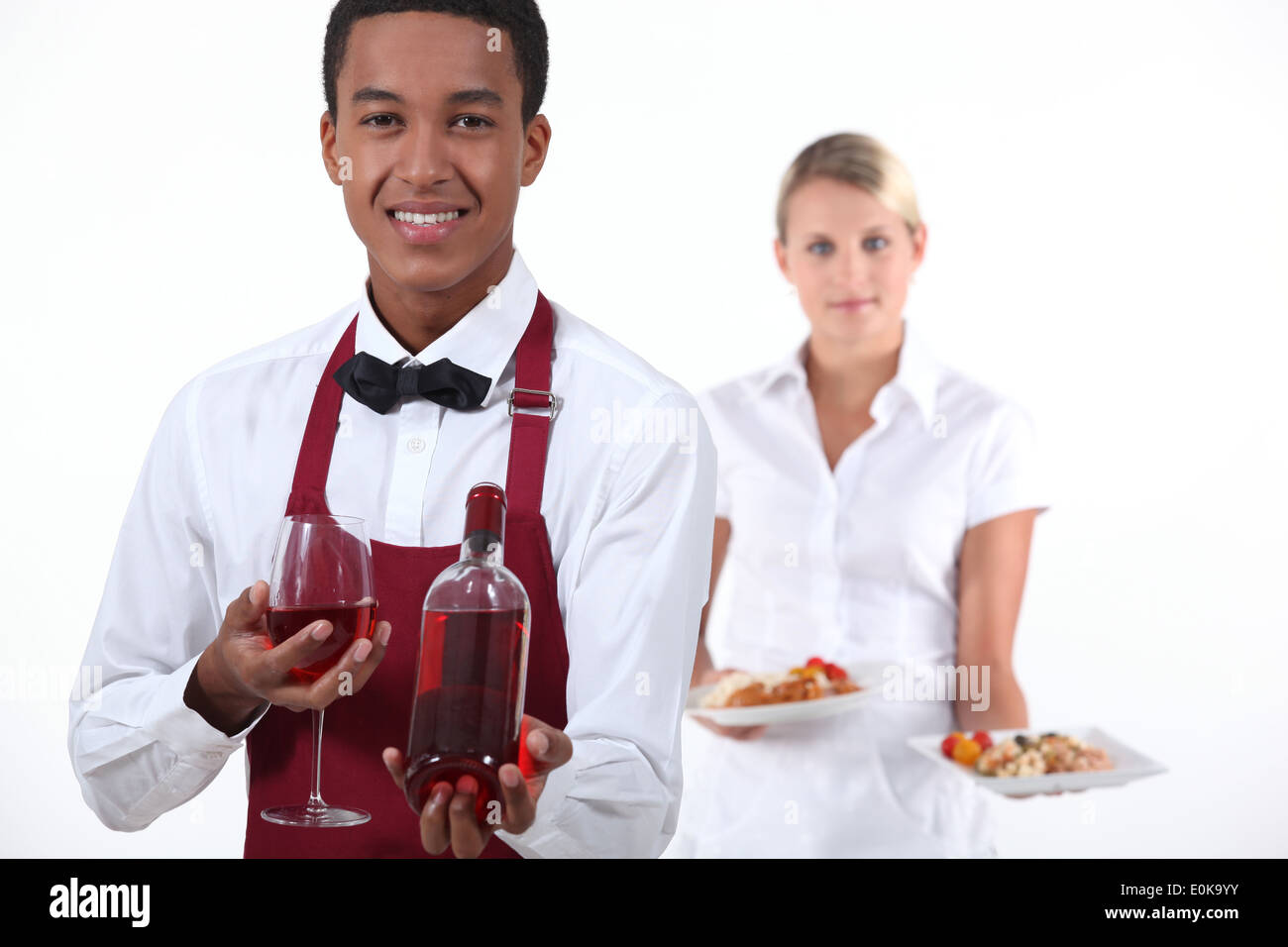 Waiter and waitress Stock Photo - Alamy
