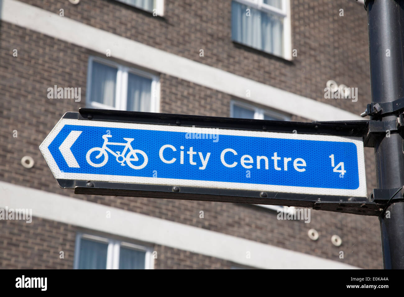 Bicycle Lane Sign, England, UK in Urban Settting Stock Photo - Alamy