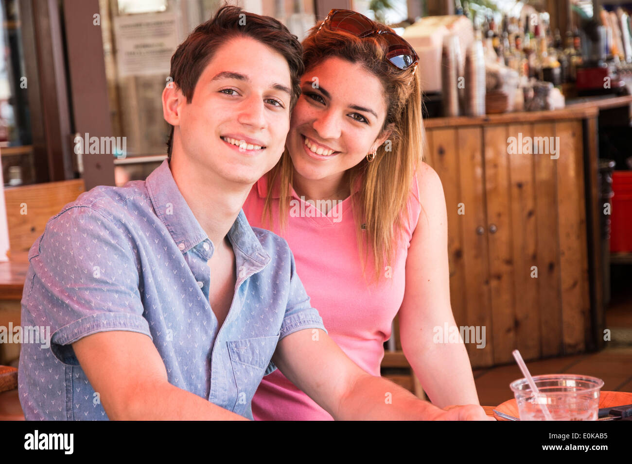 Two young teenagers having a good time together Stock Photo - Alamy