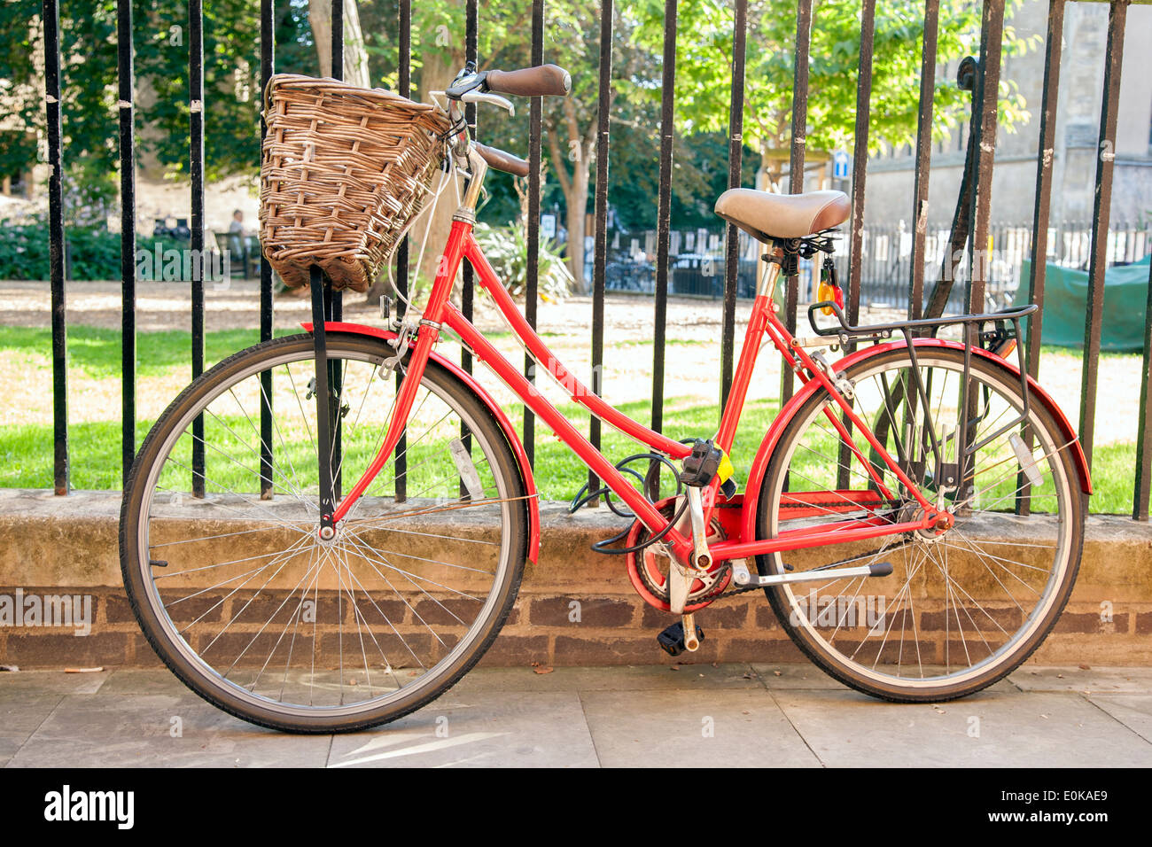 Red Bike in Cambridge, England, UK Stock Photo - Alamy