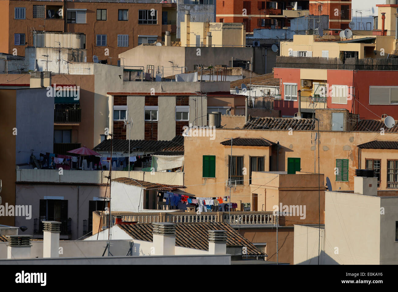 Residential buildings in the Spanish Balearic island of Majorca Stock ...