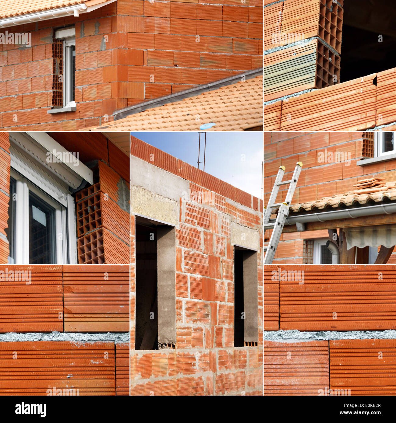 Montage of incomplete house build Stock Photo - Alamy