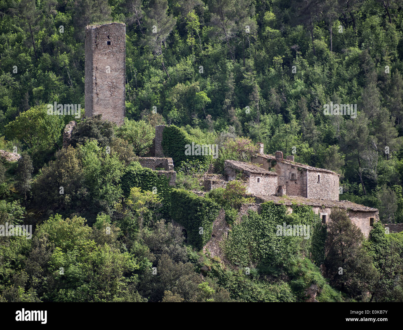 Panorama of abandoned town of Umbriano, Umbria, Italy, seen from the ...