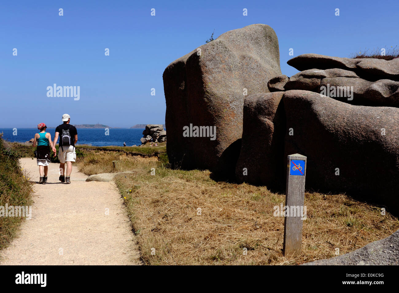 Pink granite coast,Ploumanac'h,Cotes-d'Armor,Tregor,Bretagne,Brittany ...
