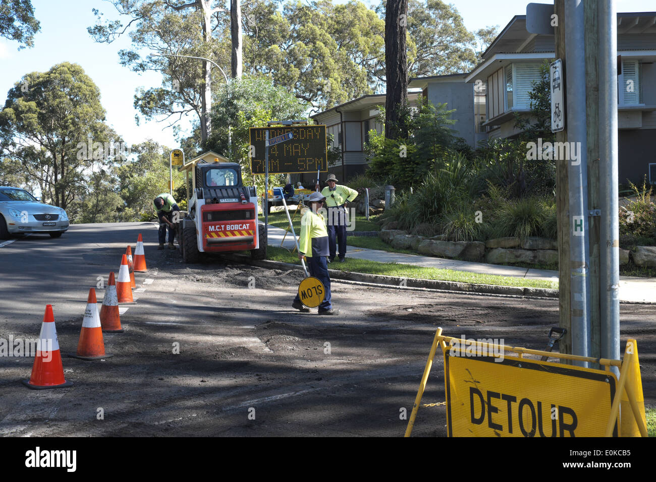 road resurfacing works in progress in a street in sydney,australia ...