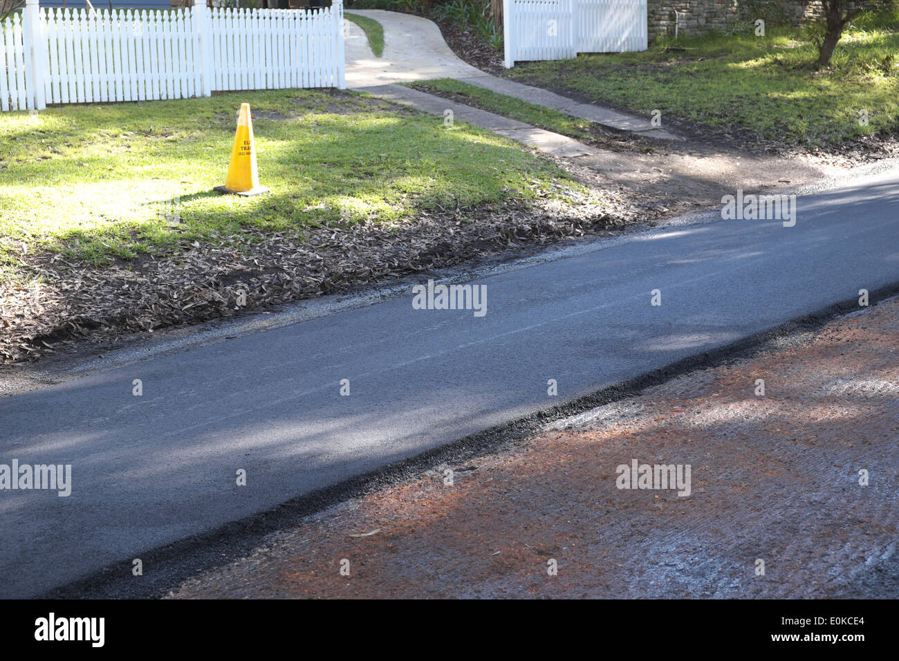 road resurfacing works in progress in a street in sydney,australia ...