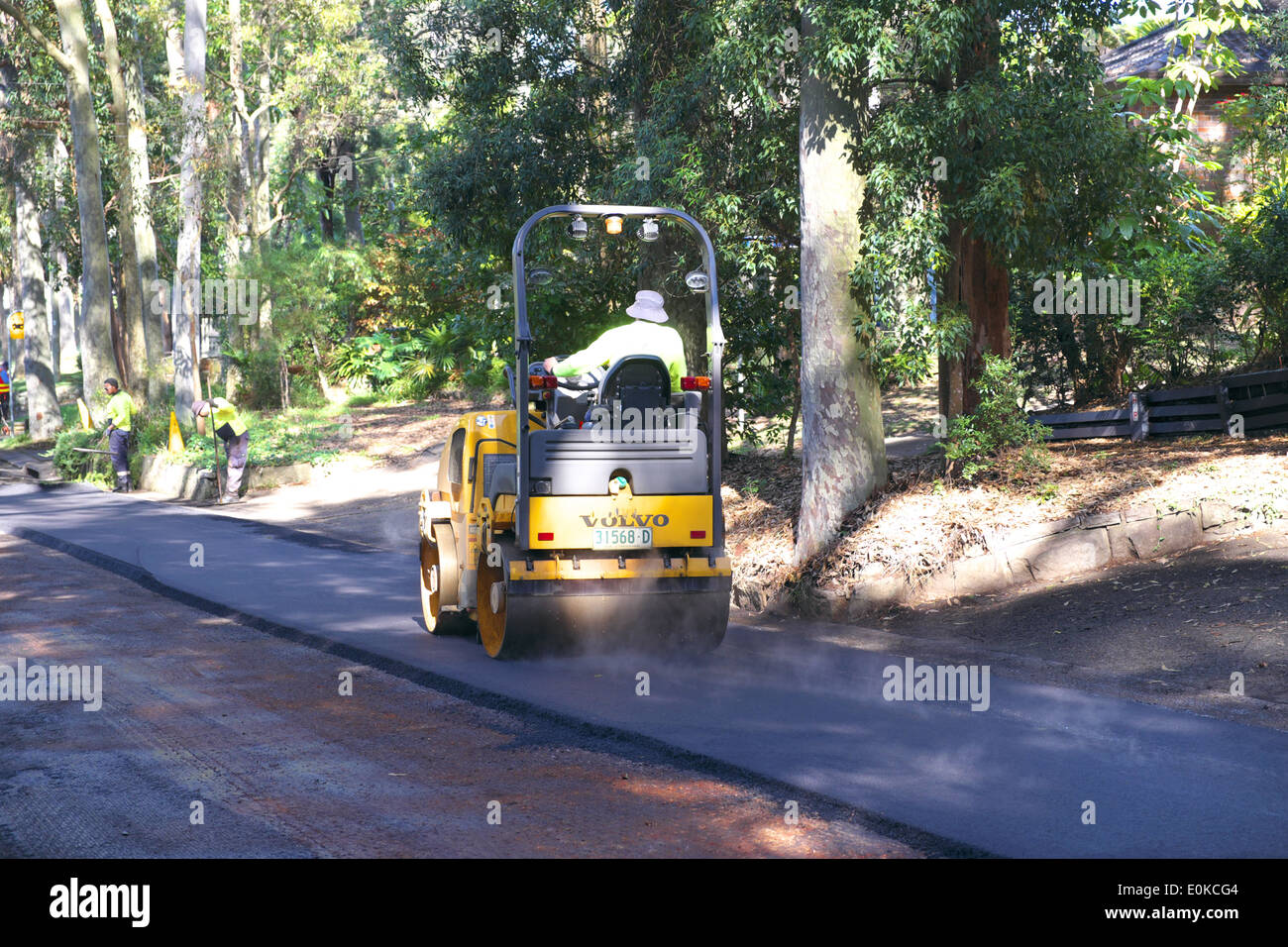 road resurfacing works in progress in a street in sydney,australia ...