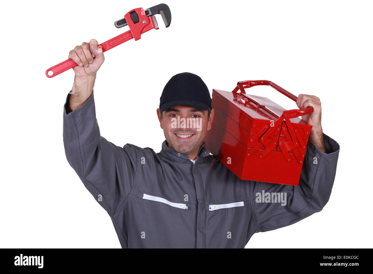Man with a wrench Stock Photo - Alamy