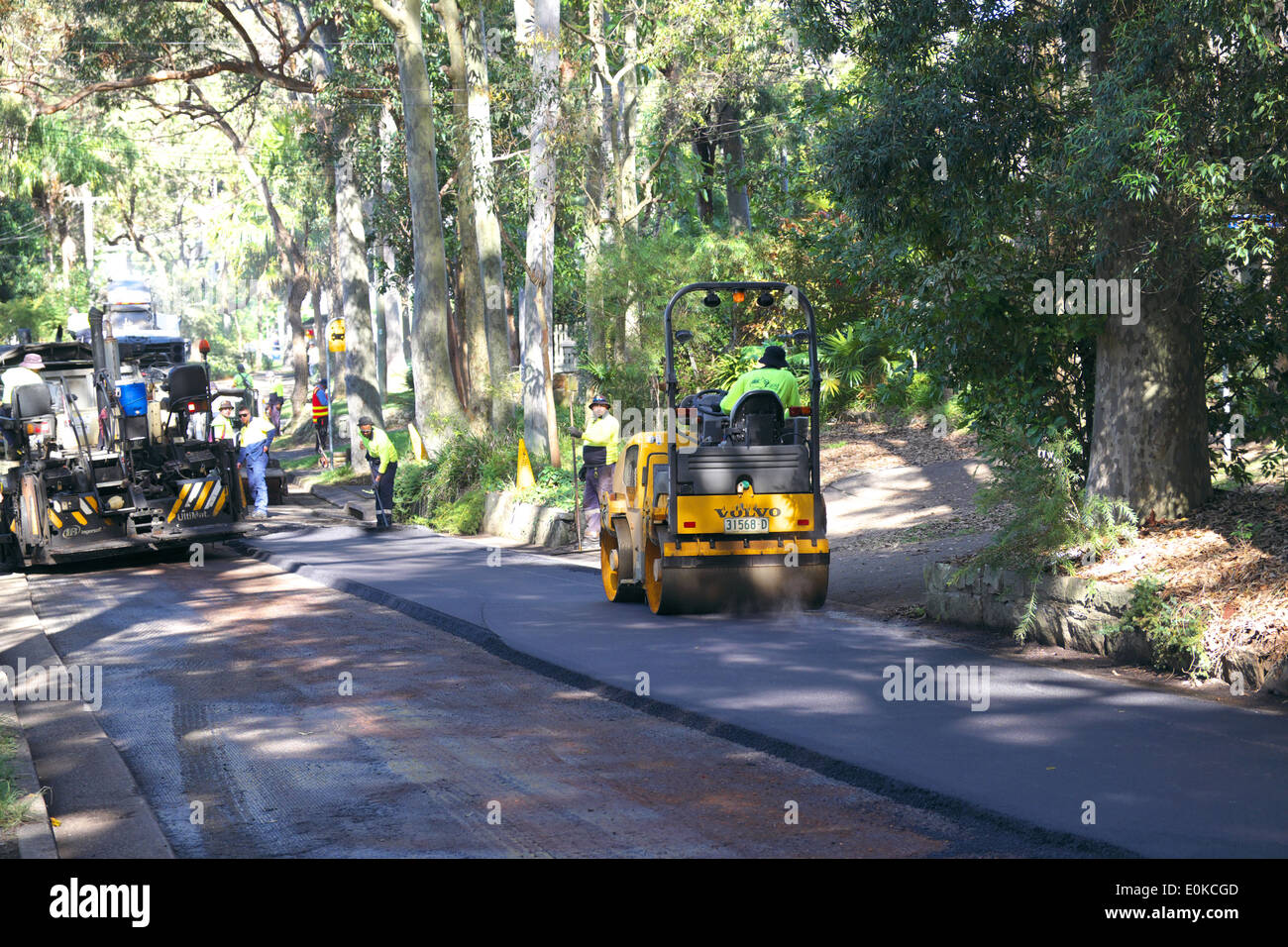 road resurfacing works in progress in a street in sydney,australia ...