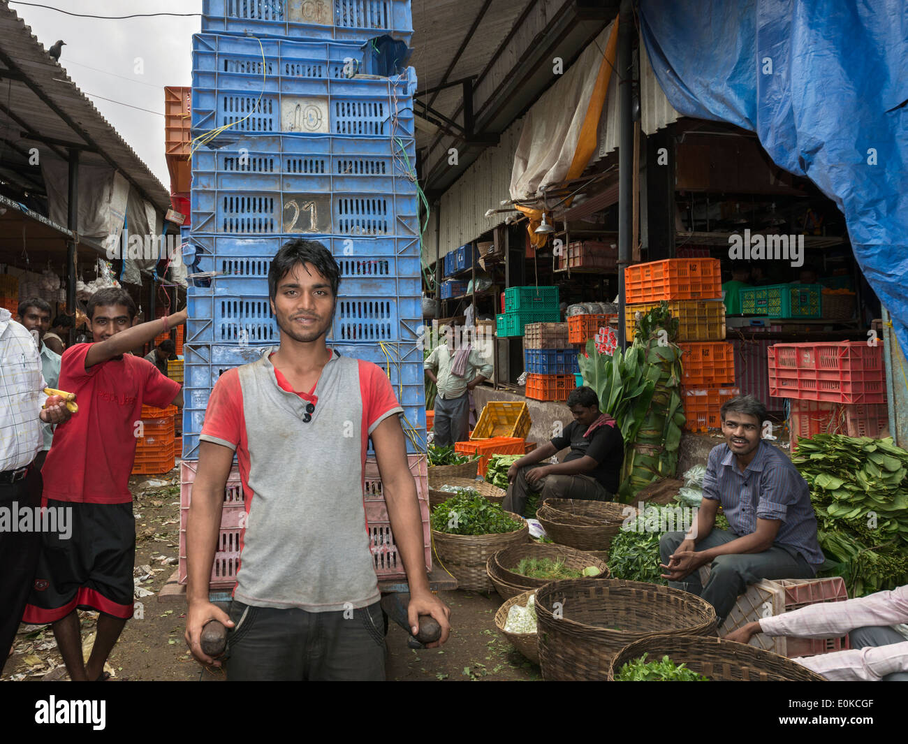 Man hauling stacked cartons hi-res stock photography and images - Alamy