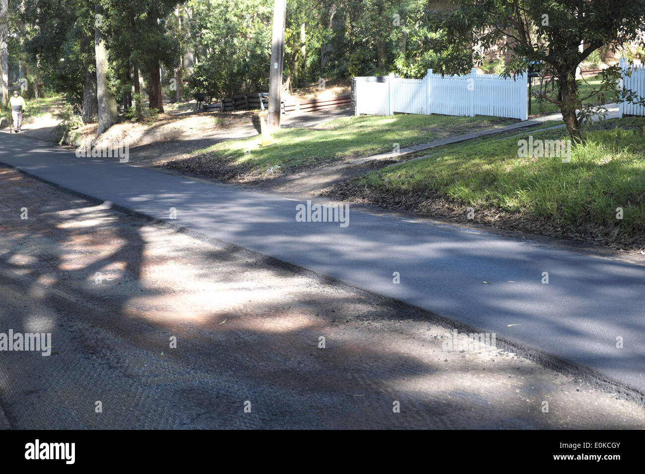 road resurfacing works in progress in a street in sydney,australia ...